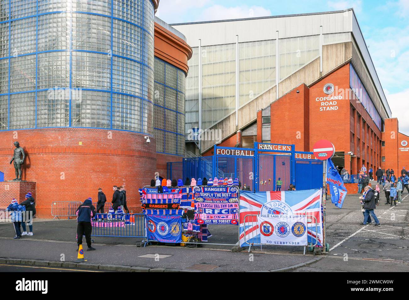 Copland Road stand and entrance to Ibrox Stadium, home ground of ...