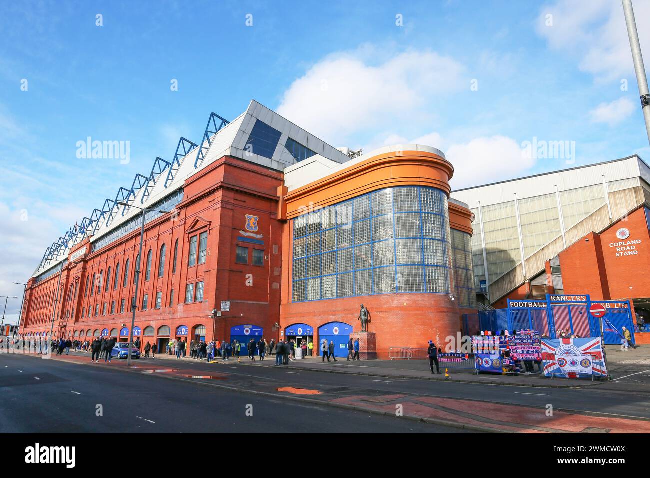 Edminston Drive stand and entrance to Ibrox Stadium, home ground of ...
