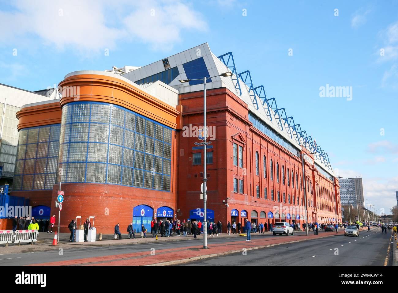 Edminston Drive stand and entrance to Ibrox Stadium, home ground of ...