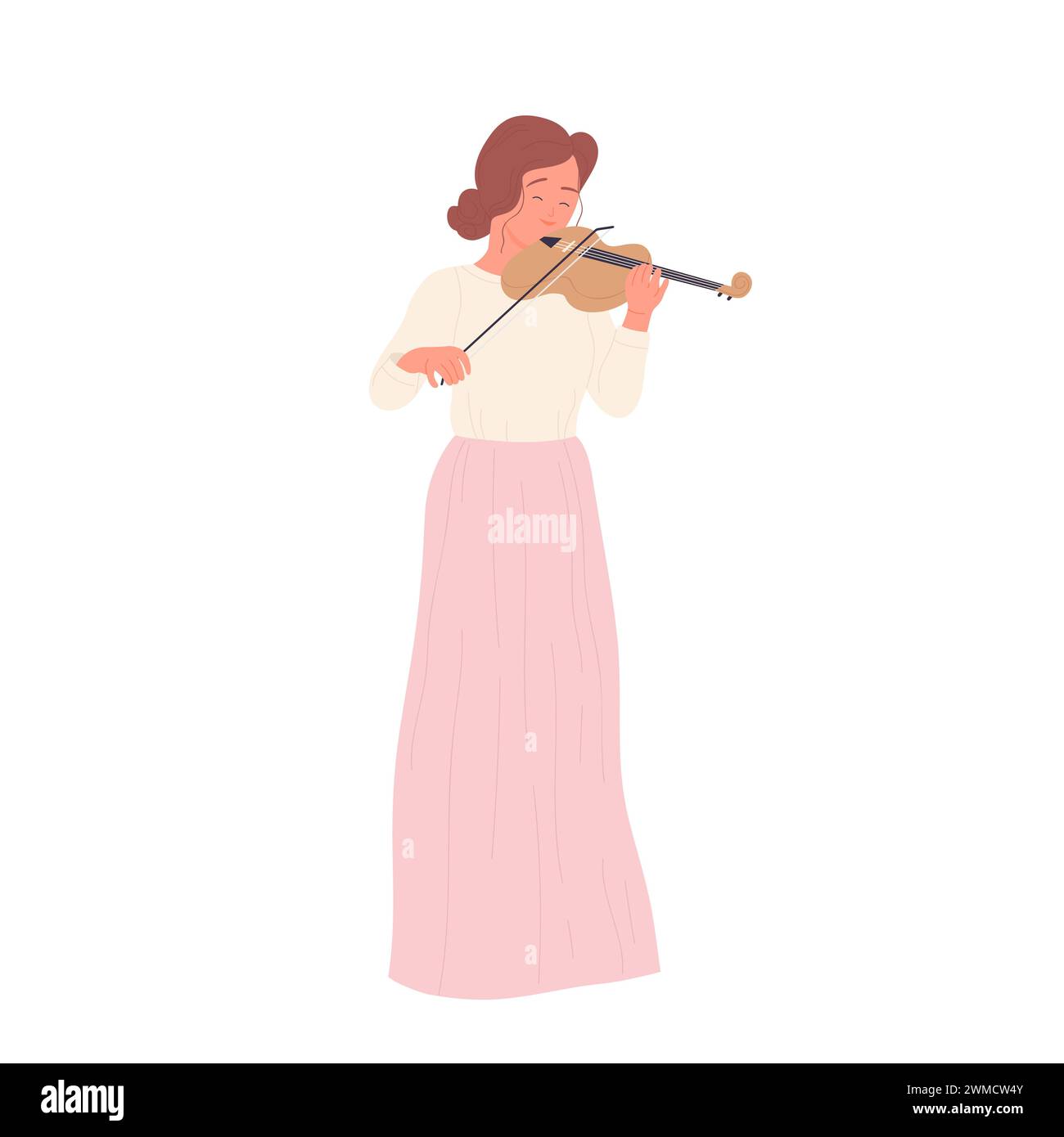Elegant woman playing violin. Concert performance with musical ...