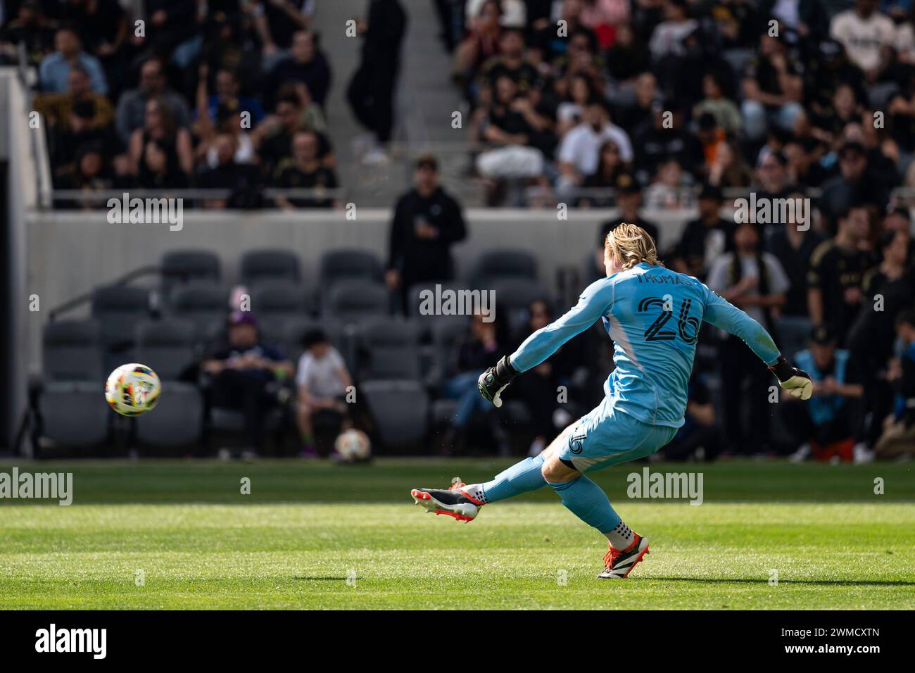 Seattle Sounders goalkeeper Andrew Thomas (24) during a MLS match ...