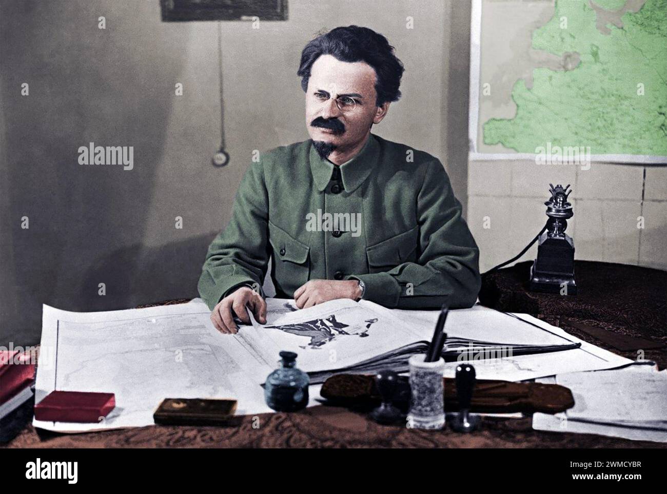 LEON TROTSKY (1879-1940) Russian revolutionary as Commander of the Red Army and Navy about 1922 ...