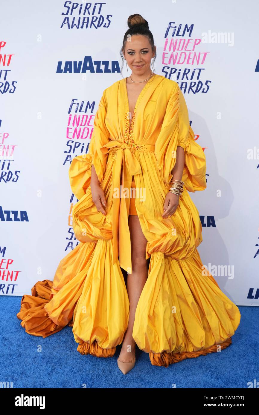 Cassandra Blair arrives at the Film Independent Spirit Awards on Sunday ...