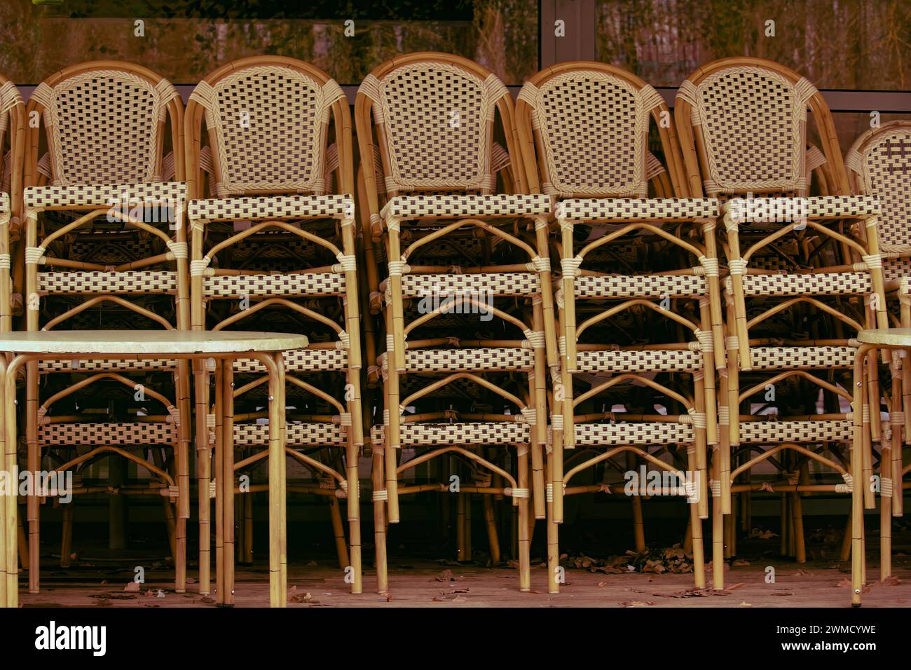Old wooden chairs in grunge style of old furniture for restaurant ...