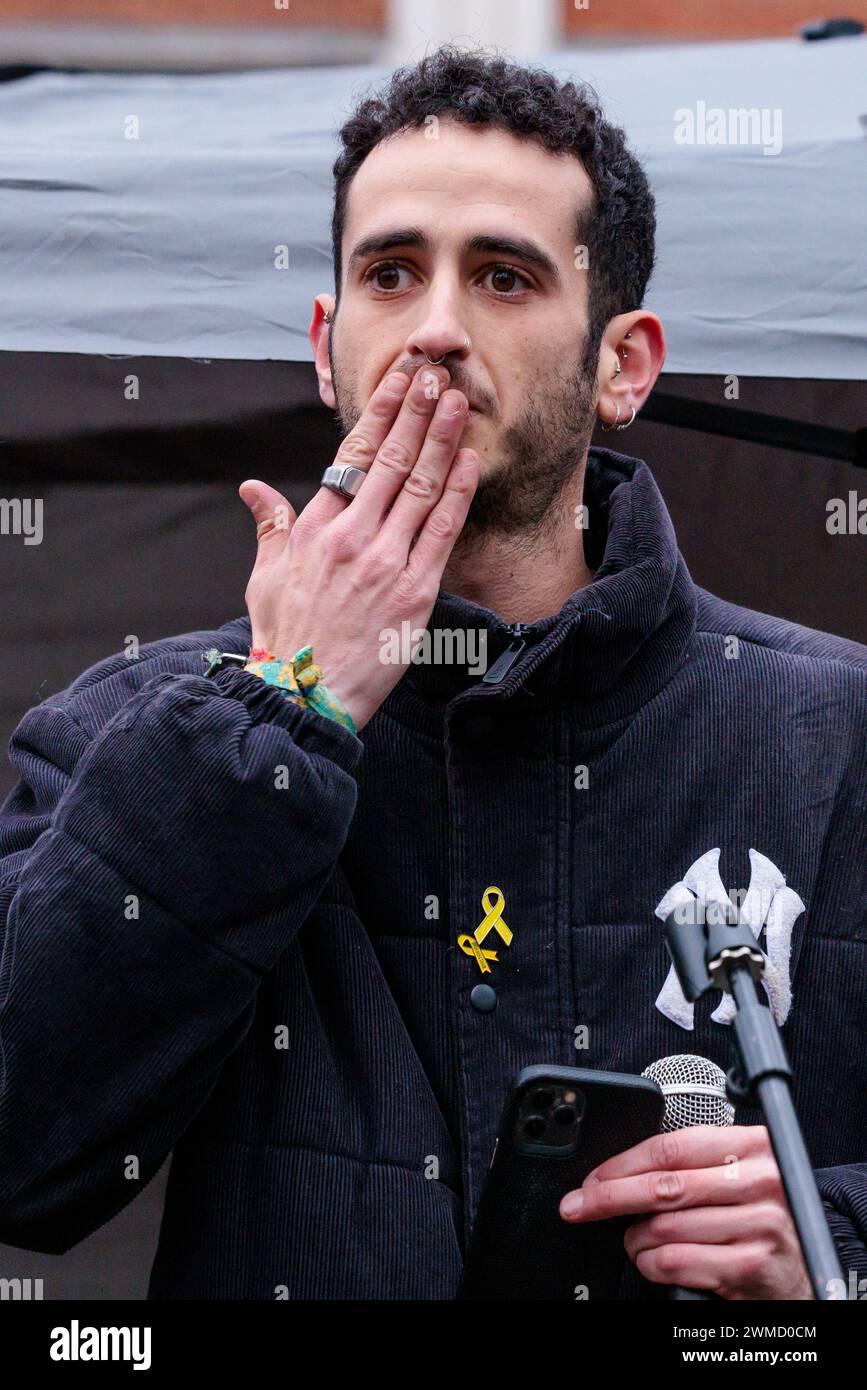Tavistock Square, London, UK. 25th February 2024. Bar Vikler, 27, one ...
