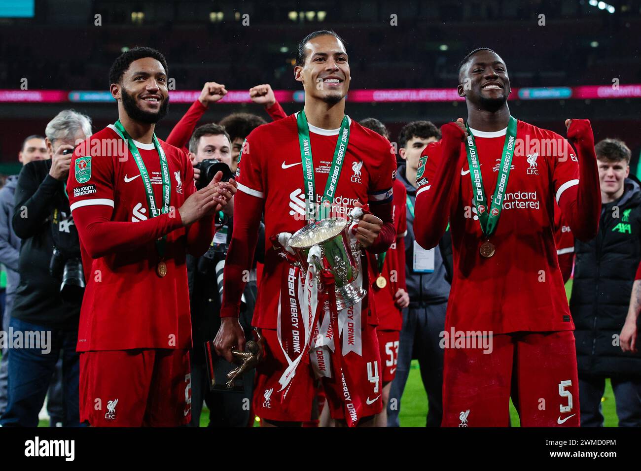 LONDON, UK - 25th Feb 2024: Virgil van Dijk of Liverpool celebrates ...