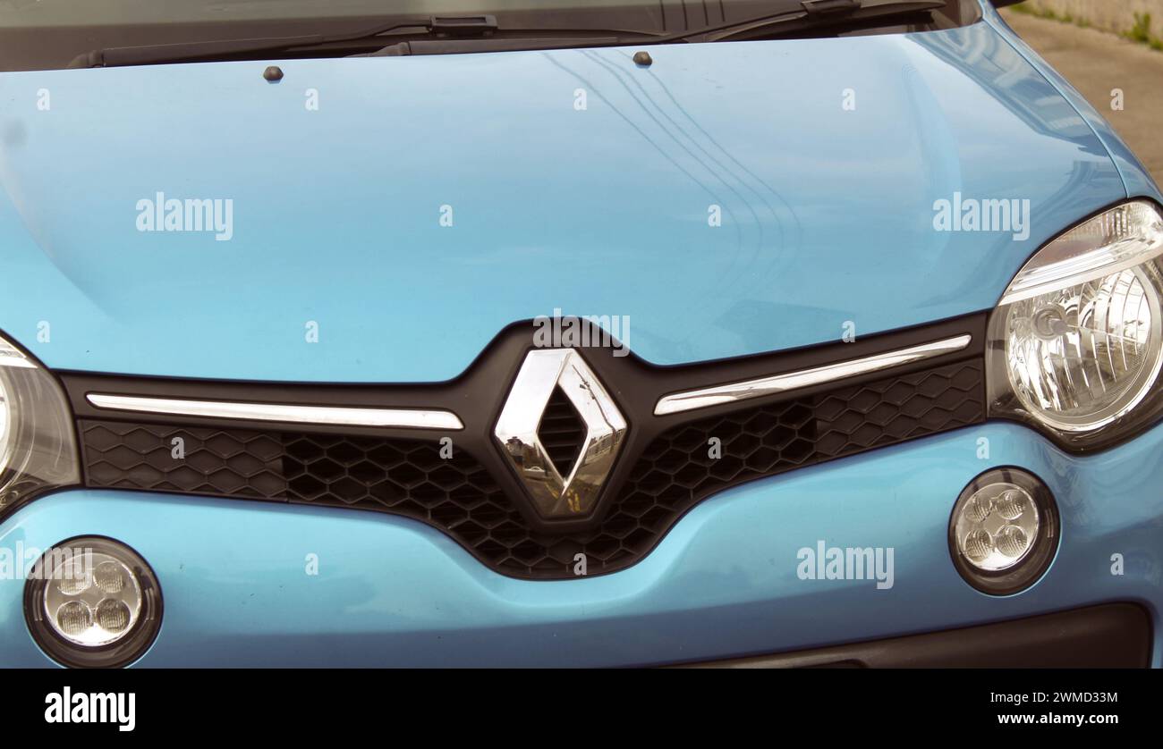 Dublin, Ireland - February 24th 2024: A photo of a light blue Renault ...