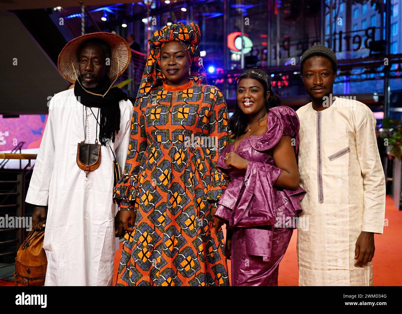 Berlin, Germany. 24th Feb, 2024. Awa Djiga Kane (2nd from left) and the ...