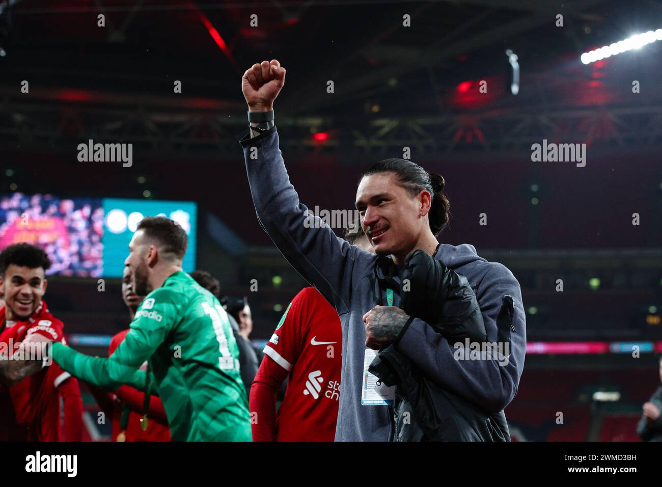 Darwin nunez liverpool 2024 celebrates hi-res stock photography and ...