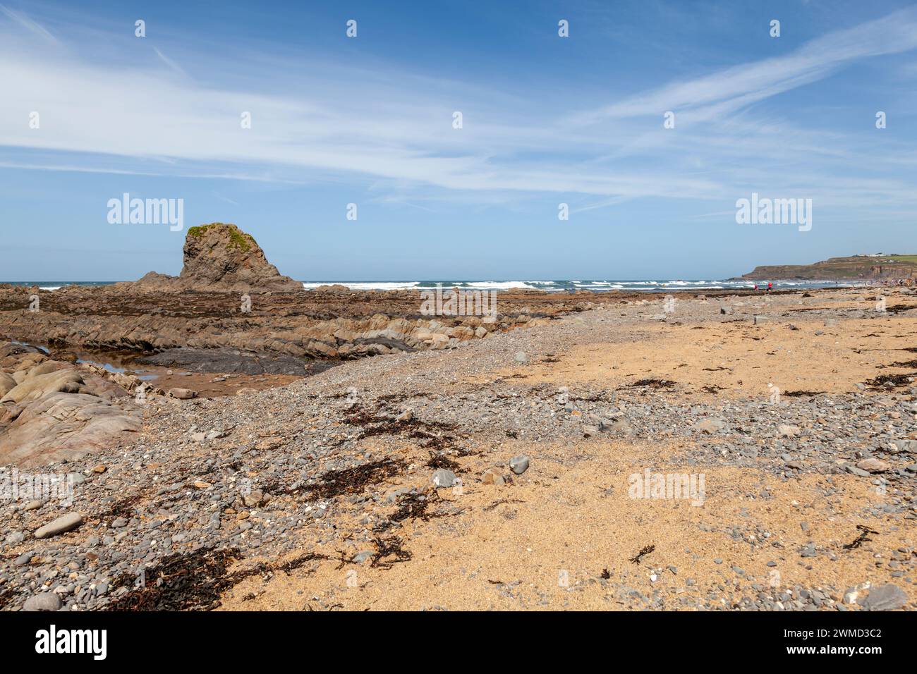 Black Rock, an outcrop of rock on the popular tourist beach of ...