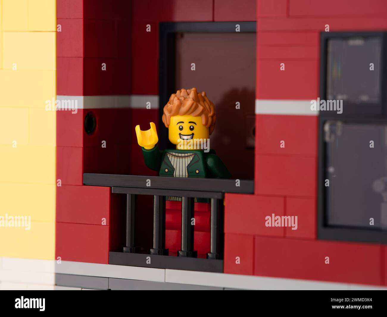 Tambov, Russian Federation - February 17, 2024 A Lego man minifigure ...