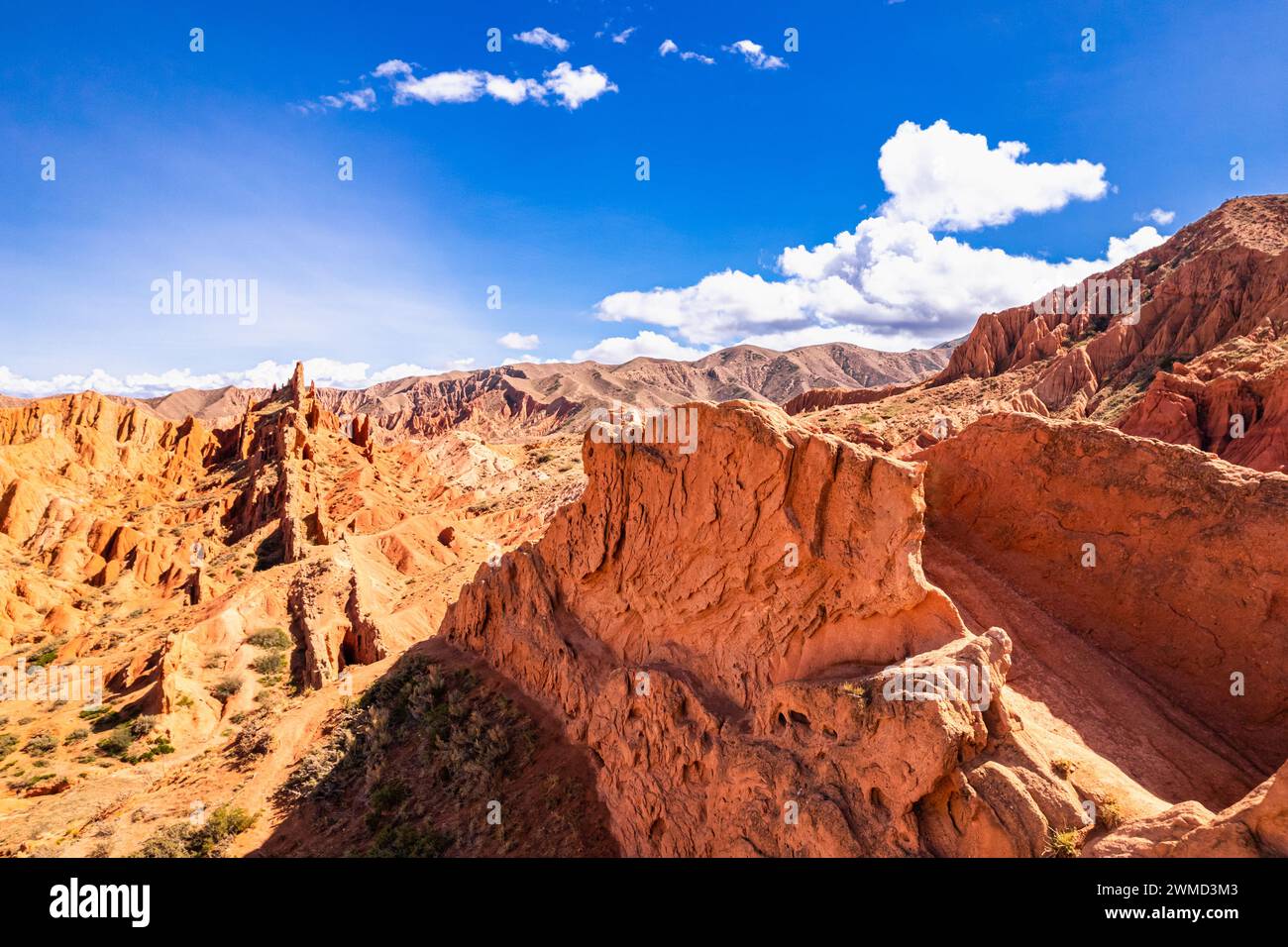 Aerial view to beautiful landscape of Skazka canyon. Rocks Fairy Tale ...