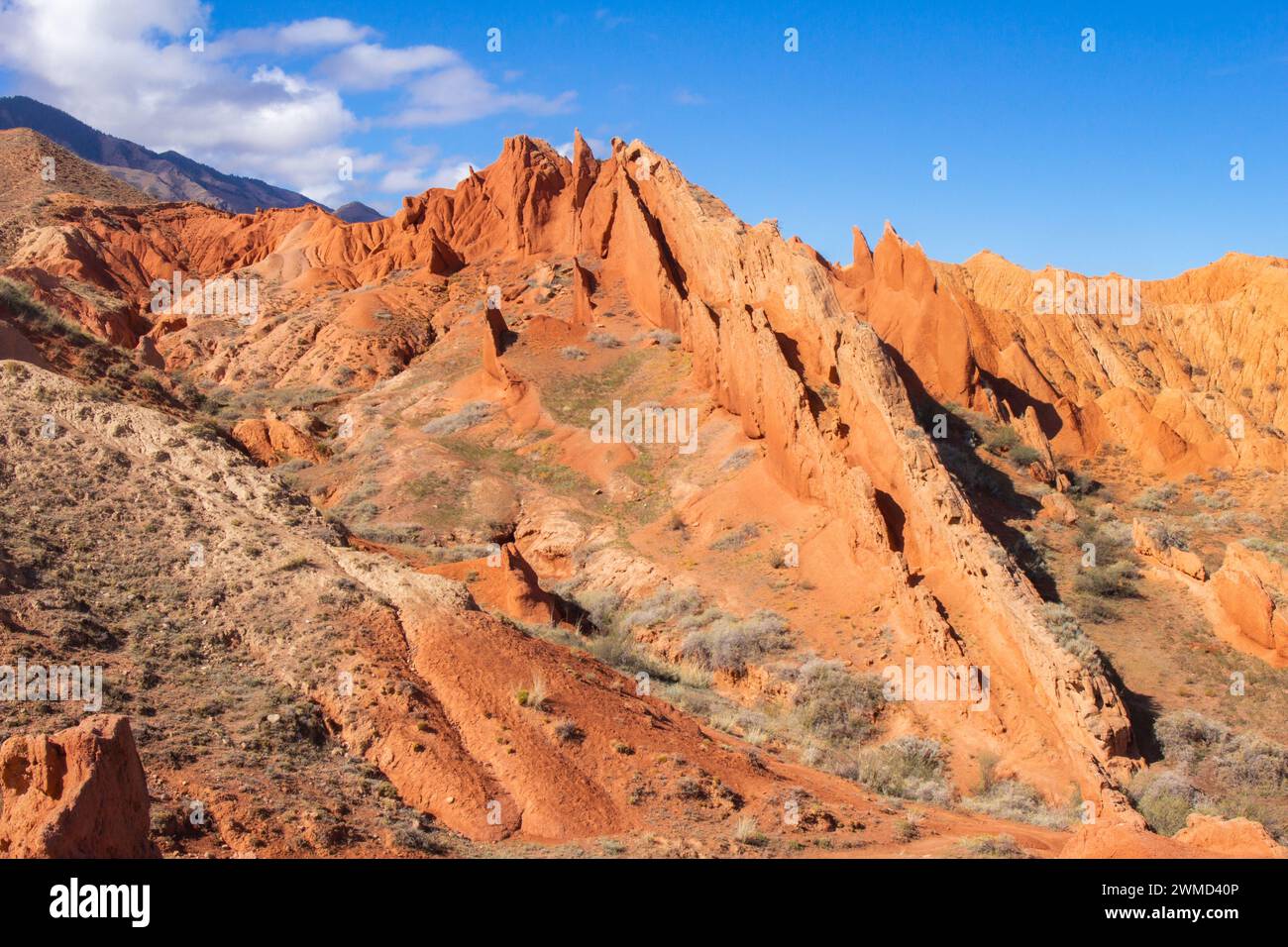 Landscape of Skazka canyon on Issyk-Kul lake. Rocks Fairy Tale famous ...