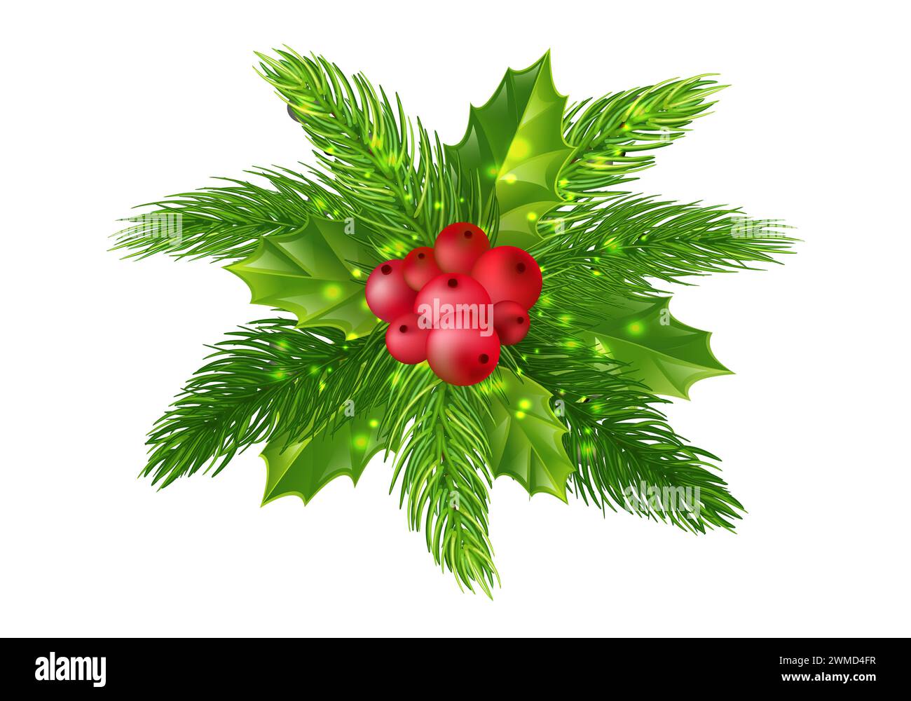 christmas decor and symbols. Christmas Holly With Red Berries ...
