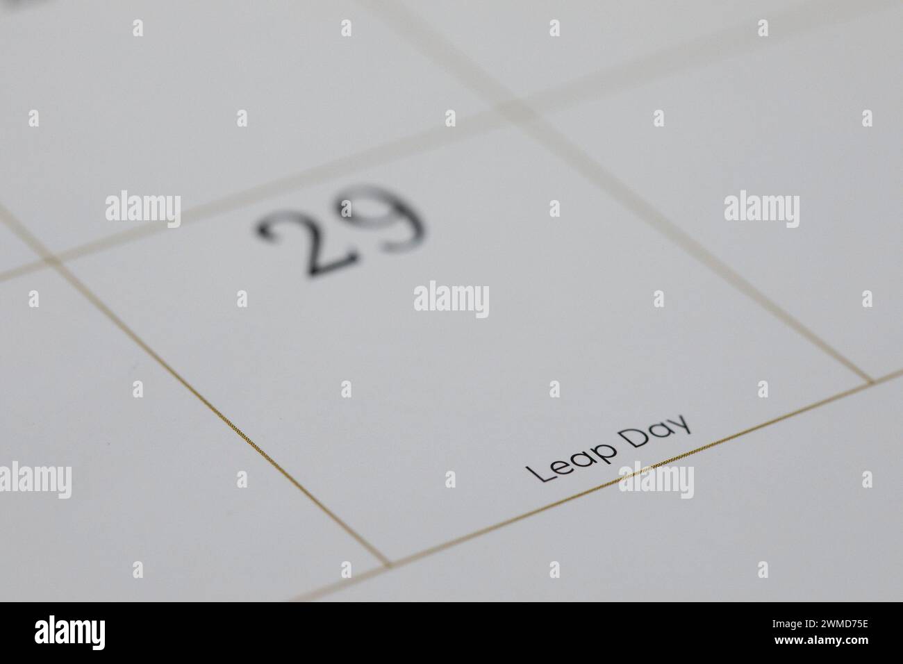 A calendar shows the month of February, including leap day, Feb. 29, on ...