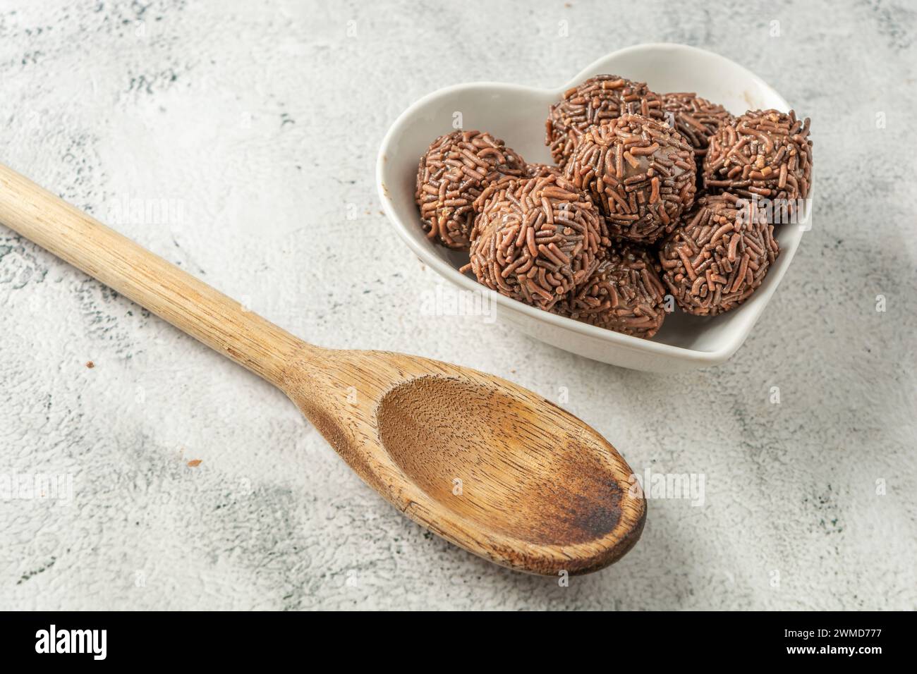 A brigadeiro, delicious traditional dessert party snack with sprinkles ...
