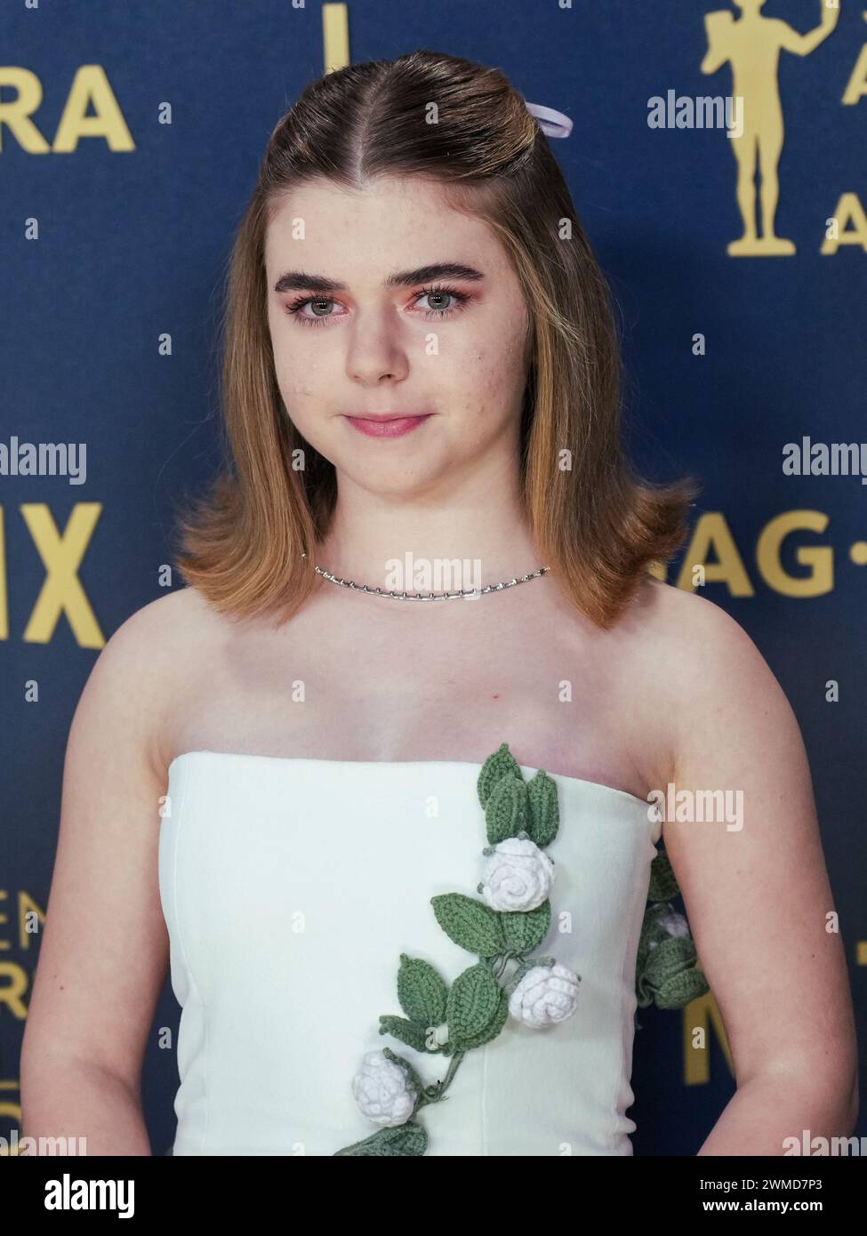 Los Angeles, USA. 24th Feb, 2024. Matilda Lawler walking on the red carpet at the Screen Actors ...