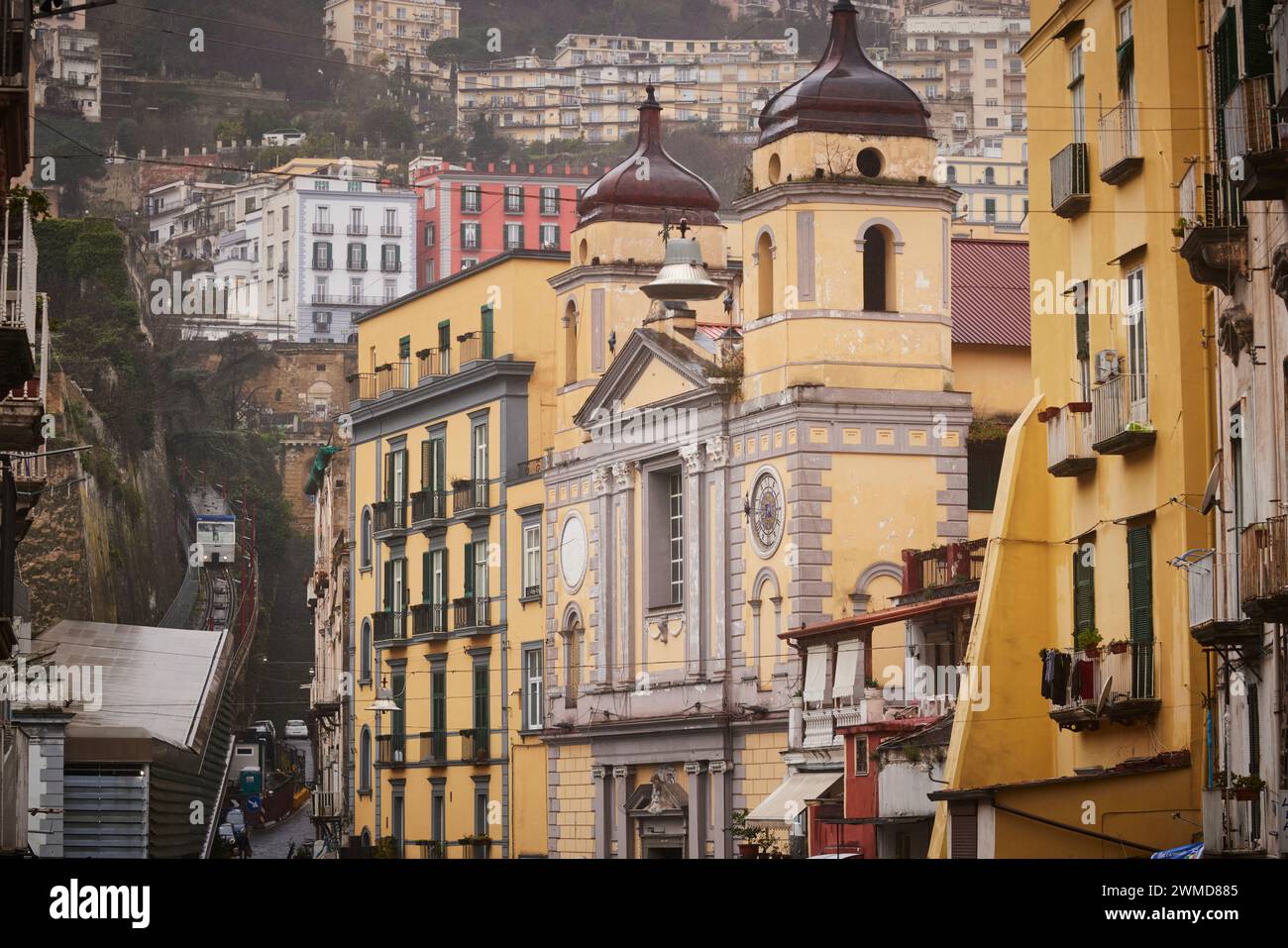 Montesanto cable car mountain railway and Chiesa di Santa Maria di ...