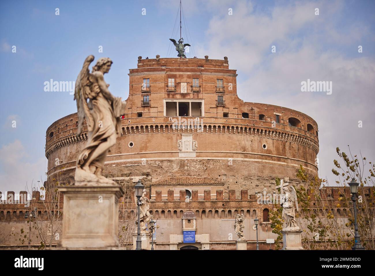 Mausoleum of Hadrian, also known as Castel Sant'Angelo, Castle of the Holy Angel in Rome, Italy ...