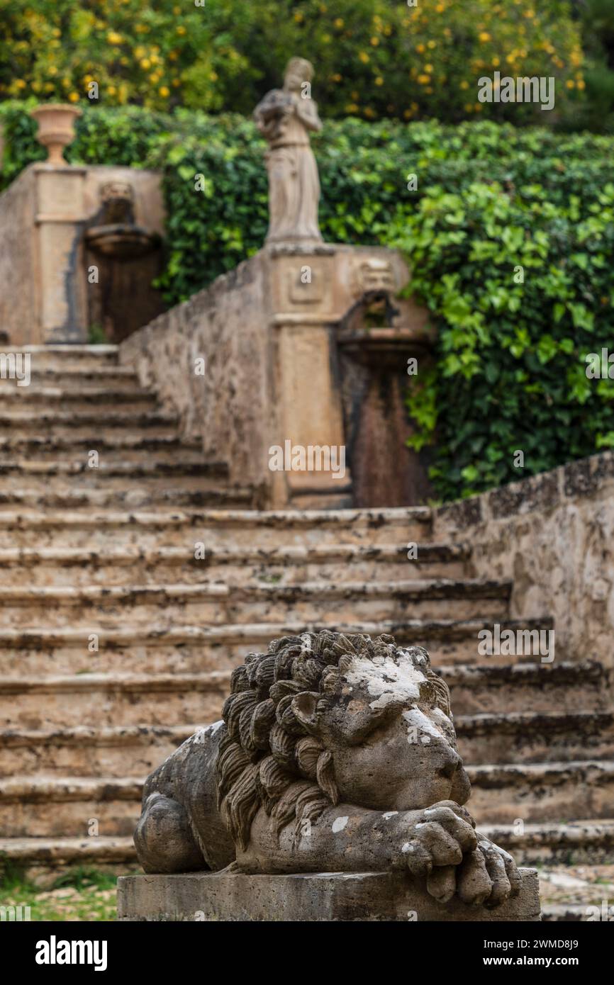 Raixa, public property, monumental staircase and temple of Apollo ...