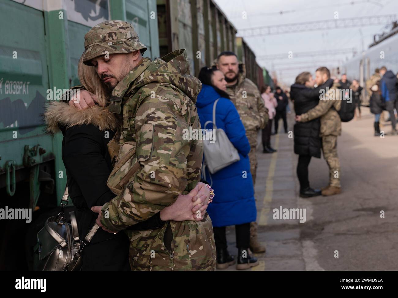 February 25, 2024: Family members say goodbye to their loved ones at ...