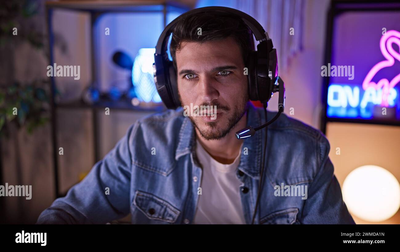 Professional gamer wearing headphones hi-res stock photography and ...