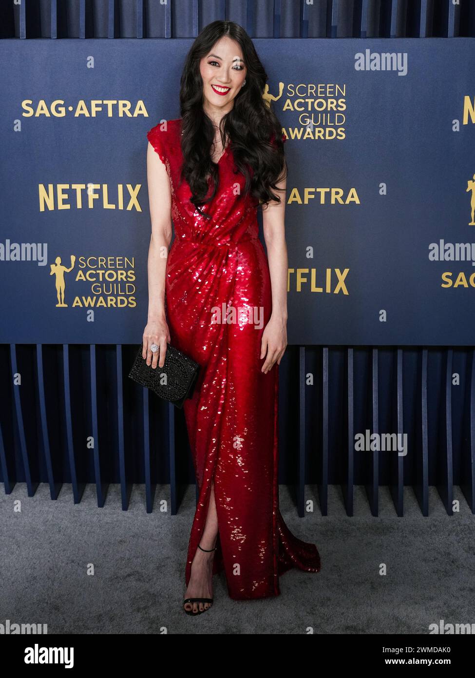 Los Angeles, USA. 24th Feb, 2024. Clara Wong walking on the red carpet ...