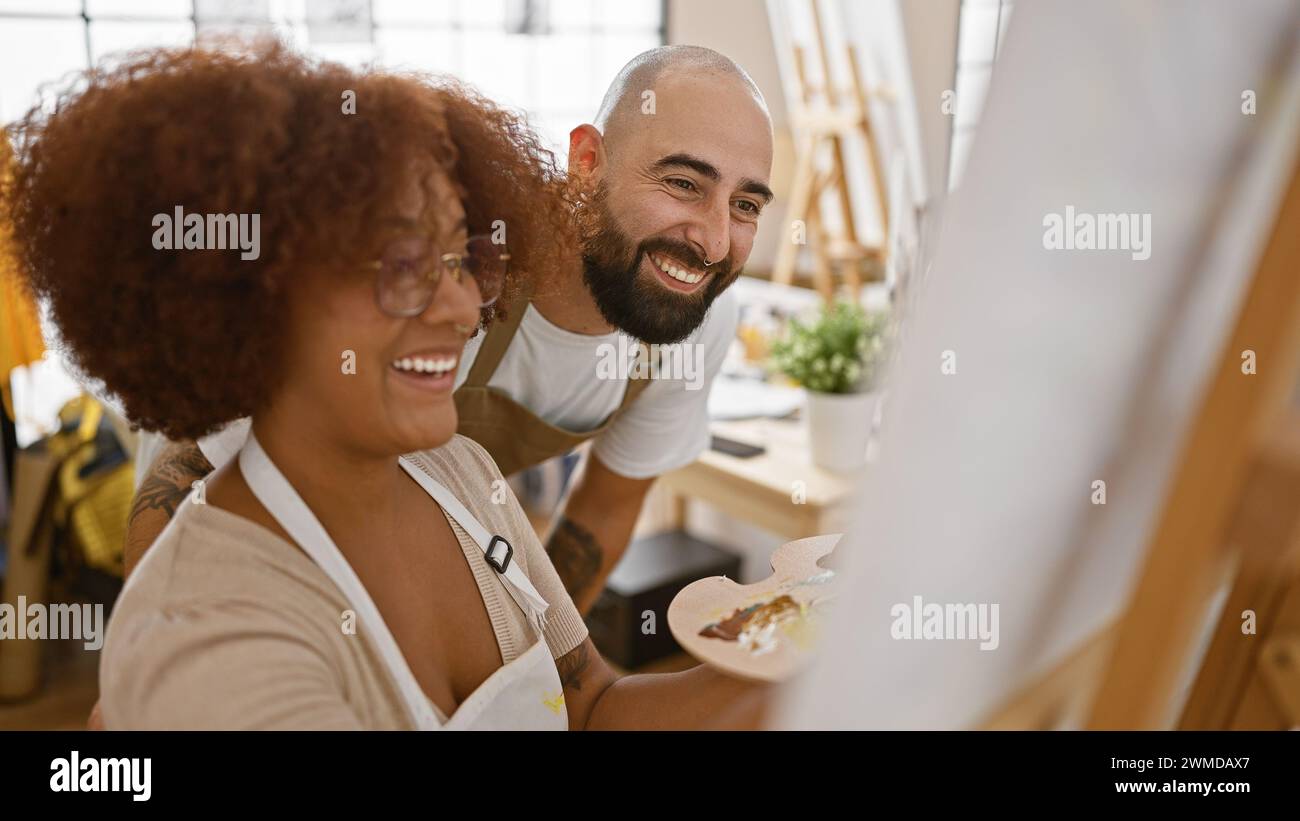 Confident artists two smiling hi-res stock photography and images - Alamy