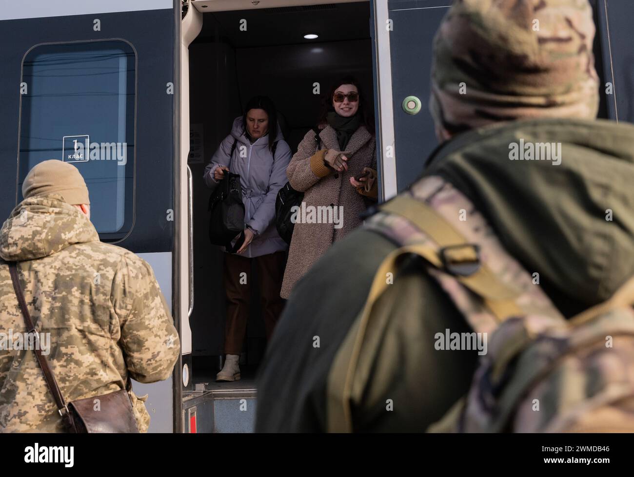 February 25, 2024: Family members say goodbye to their loved ones at ...