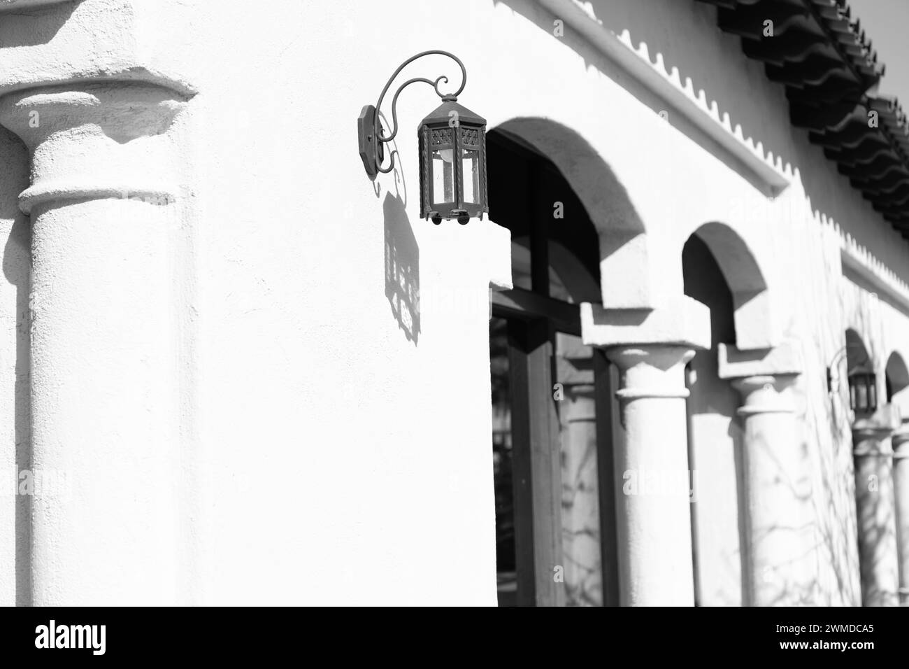 street lamp lantern on wall of the building Stock Photo - Alamy