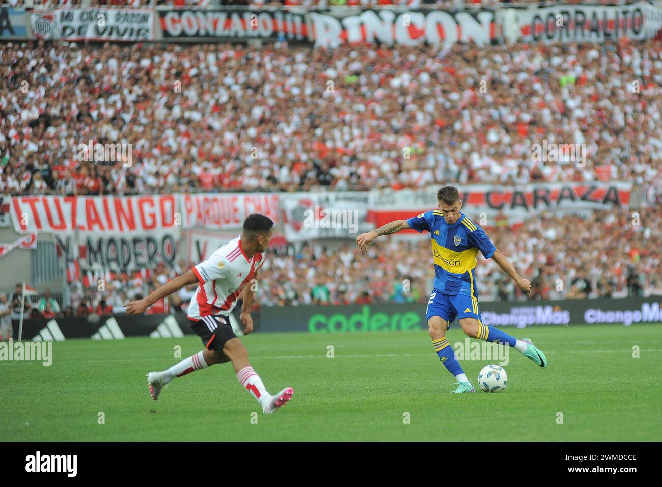 Buenos Aires, Argentina, 25th February 2024. Kevin Zenon shoots at goal ...