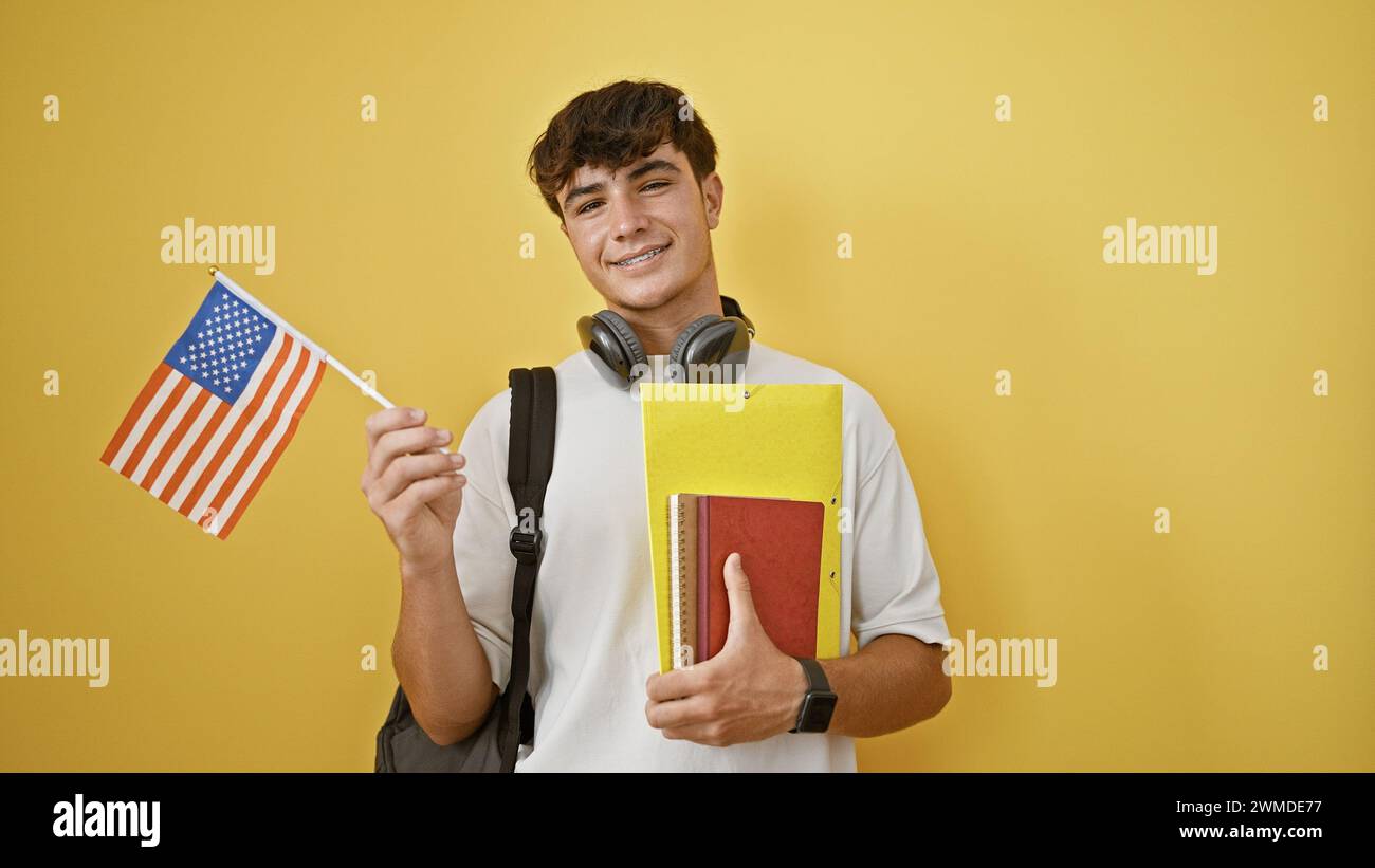 Vibrant young hispanic student, a promising teenager with books and ...