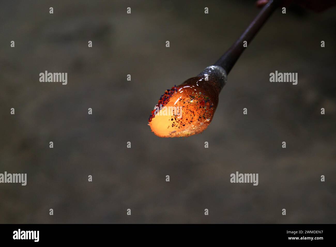 Murano glass manual production at Murano glass-blowing factory ...