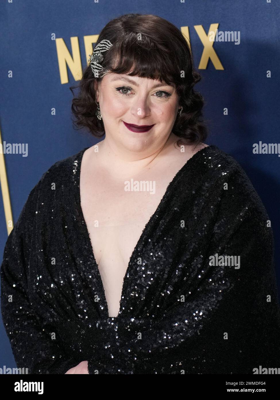 Los Angeles, USA. 24th Feb, 2024. Allison Guinn walking on the red ...