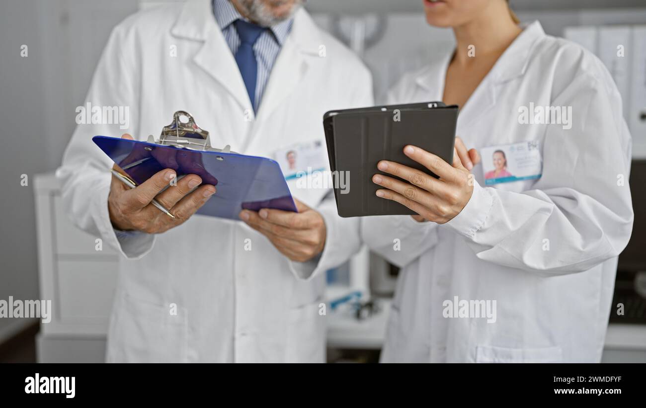 Two passionate lab mates at work, exciting discovery unfolds as ...