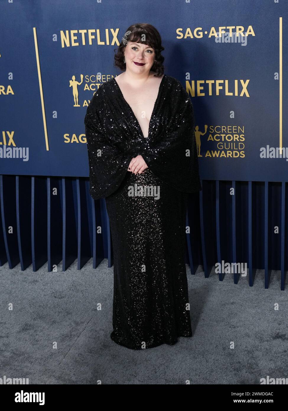 Los Angeles, USA. 24th Feb, 2024. Allison Guinn walking on the red ...