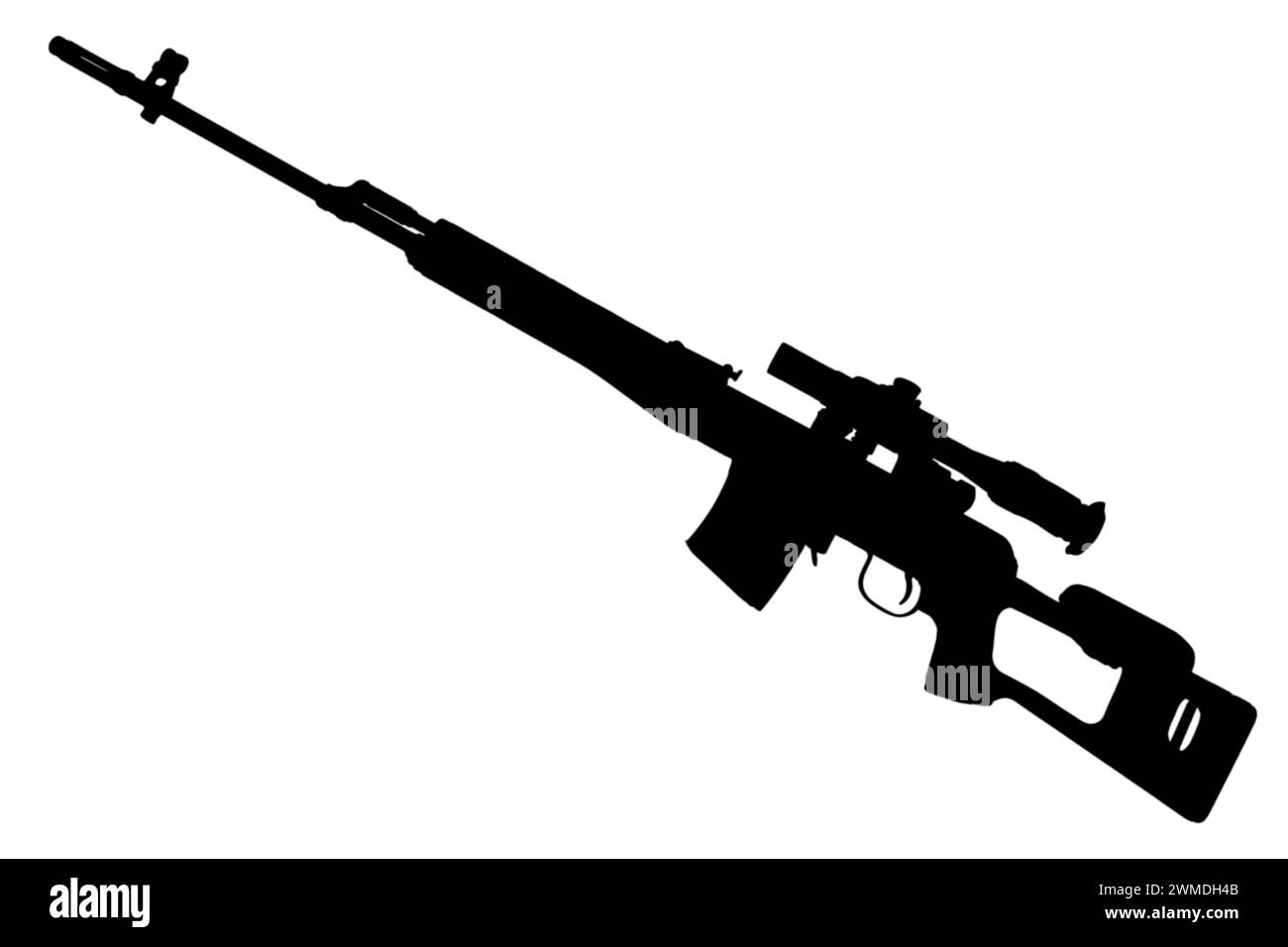 soviet army sniper rifle SVD by Dragunov with optic sight black ...