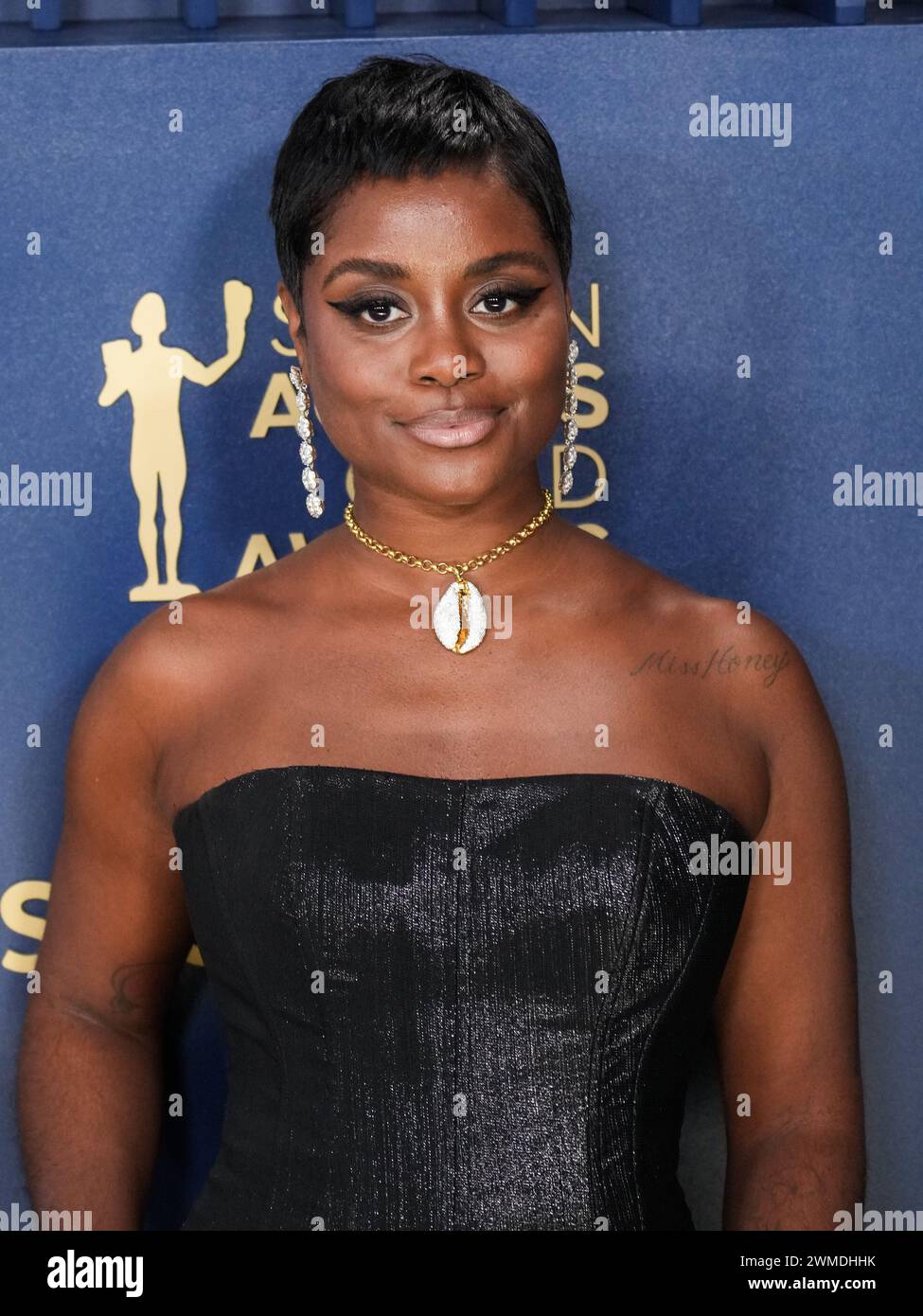 Los Angeles, USA. 24th Feb, 2024. Denee Benton walking on the red ...