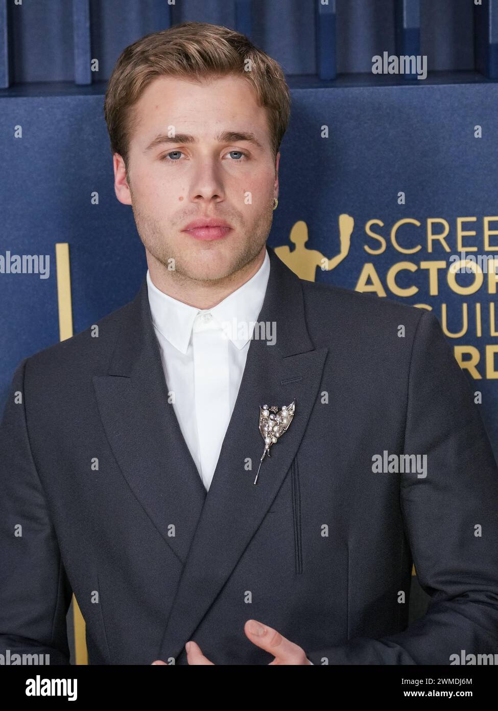 Los Angeles, USA. 24th Feb, 2024. Ed McVey walking on the red carpet at ...