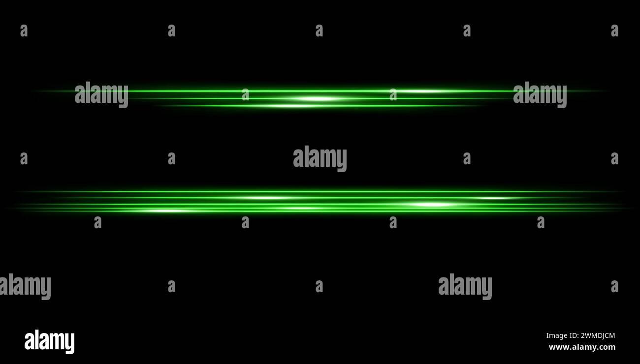 Green laser beams, glowing stripes. Abstract vector illustration ...