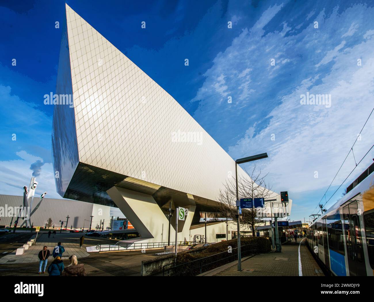 12-19-2023 STUTTGART GERM Awe futuristic building of Museum of Porsche ...