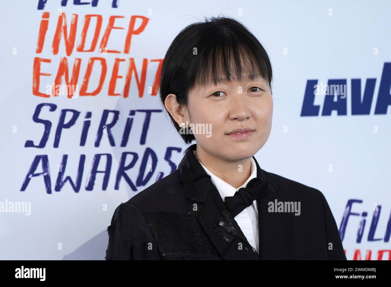 Celine Song arrives at the Film Independent Spirit Awards on Sunday ...