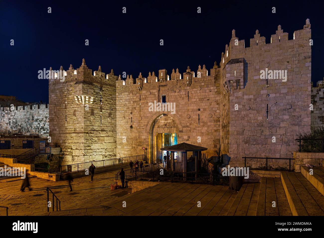 Damascus gate at night in Jerusalem, Israel Jerusalem - Damascus gate ...