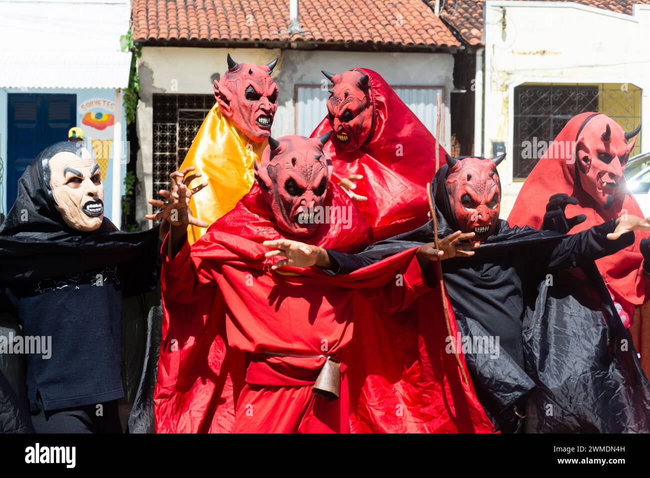 Santo Amaro, Bahia, Brazil - July 27, 2015: People are seen wearing ...