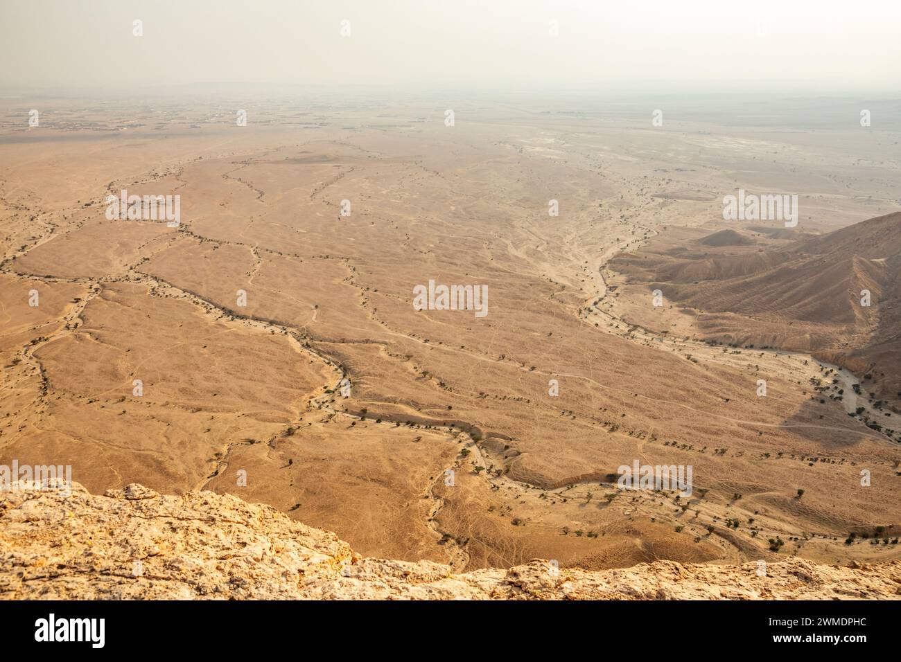 The Najd desert wasteland landscape panorama view from Jabal Tuwaiq ...