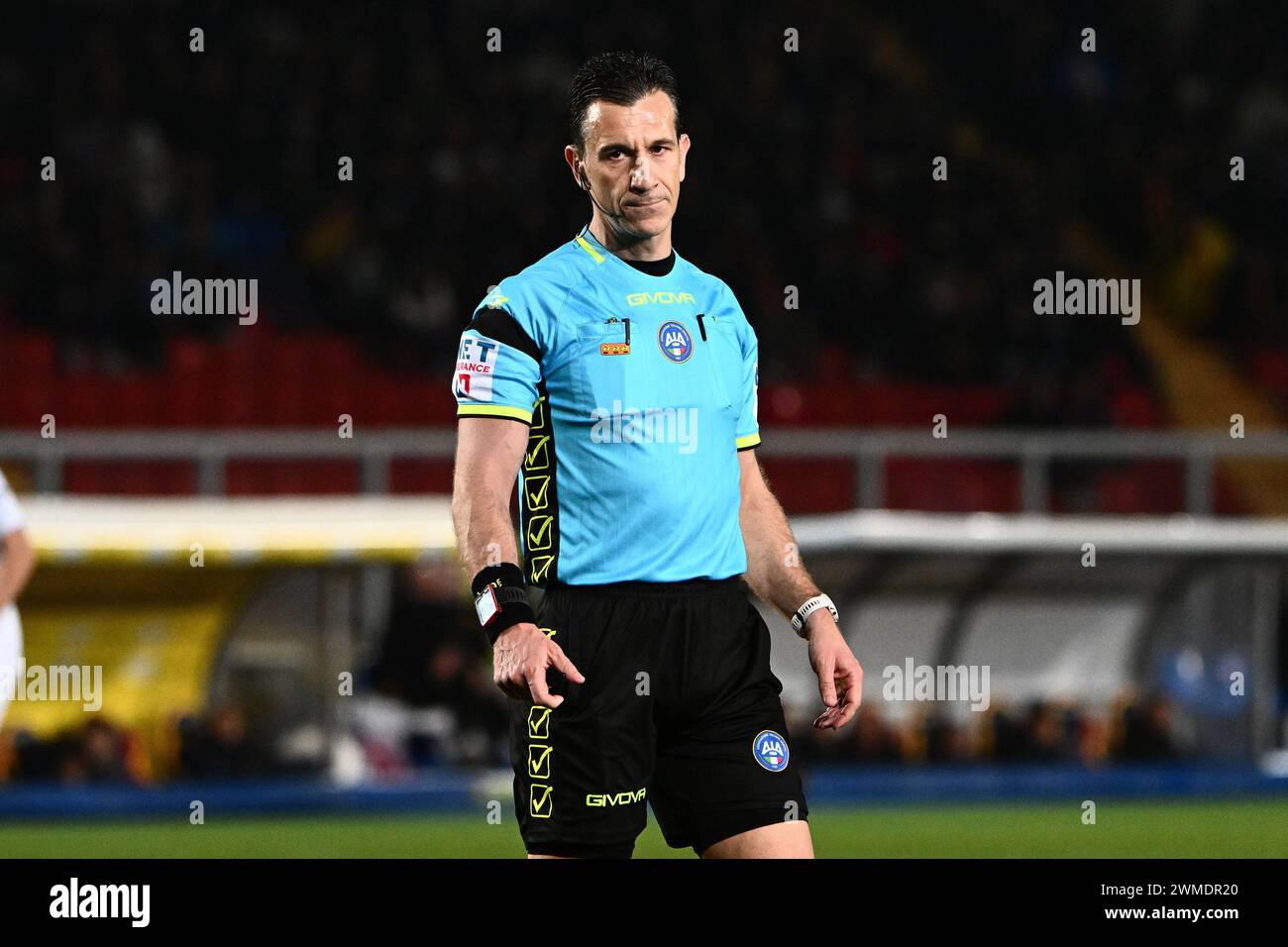 Lecce, Italy. 25th Feb, 2024. Referee Daniele Doveri during the Serie A ...