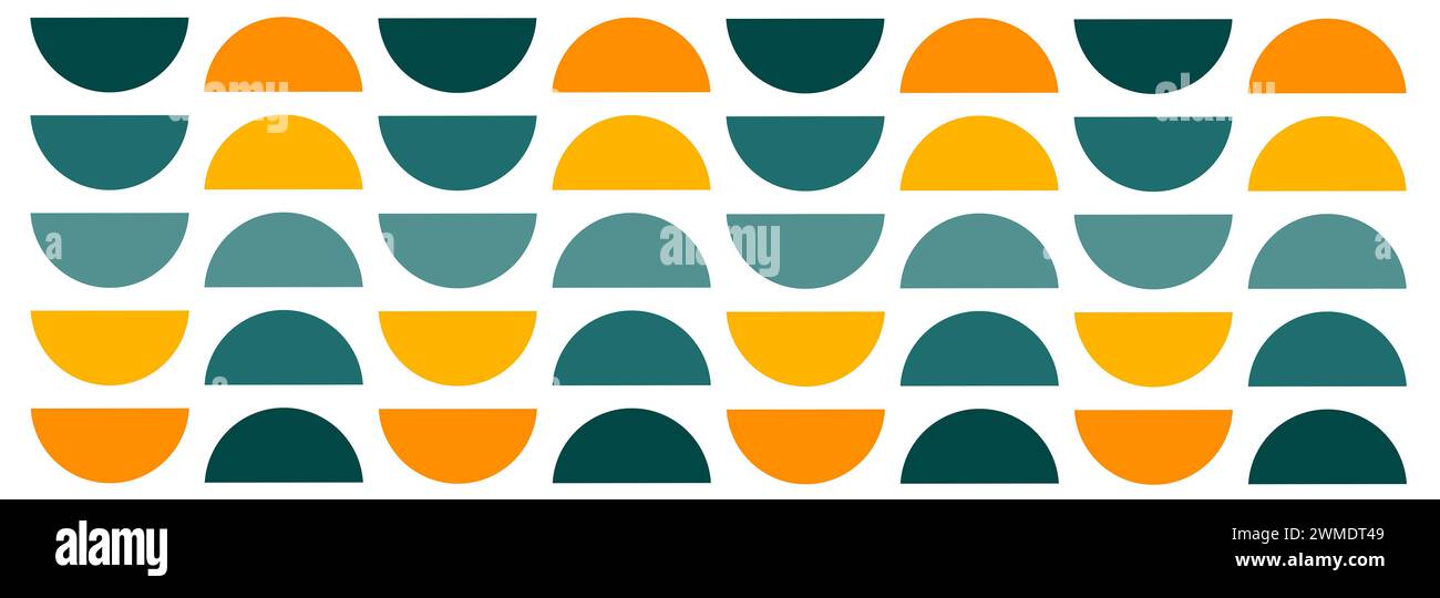 Symmetrical abstract geometric pattern with colored half circles ...