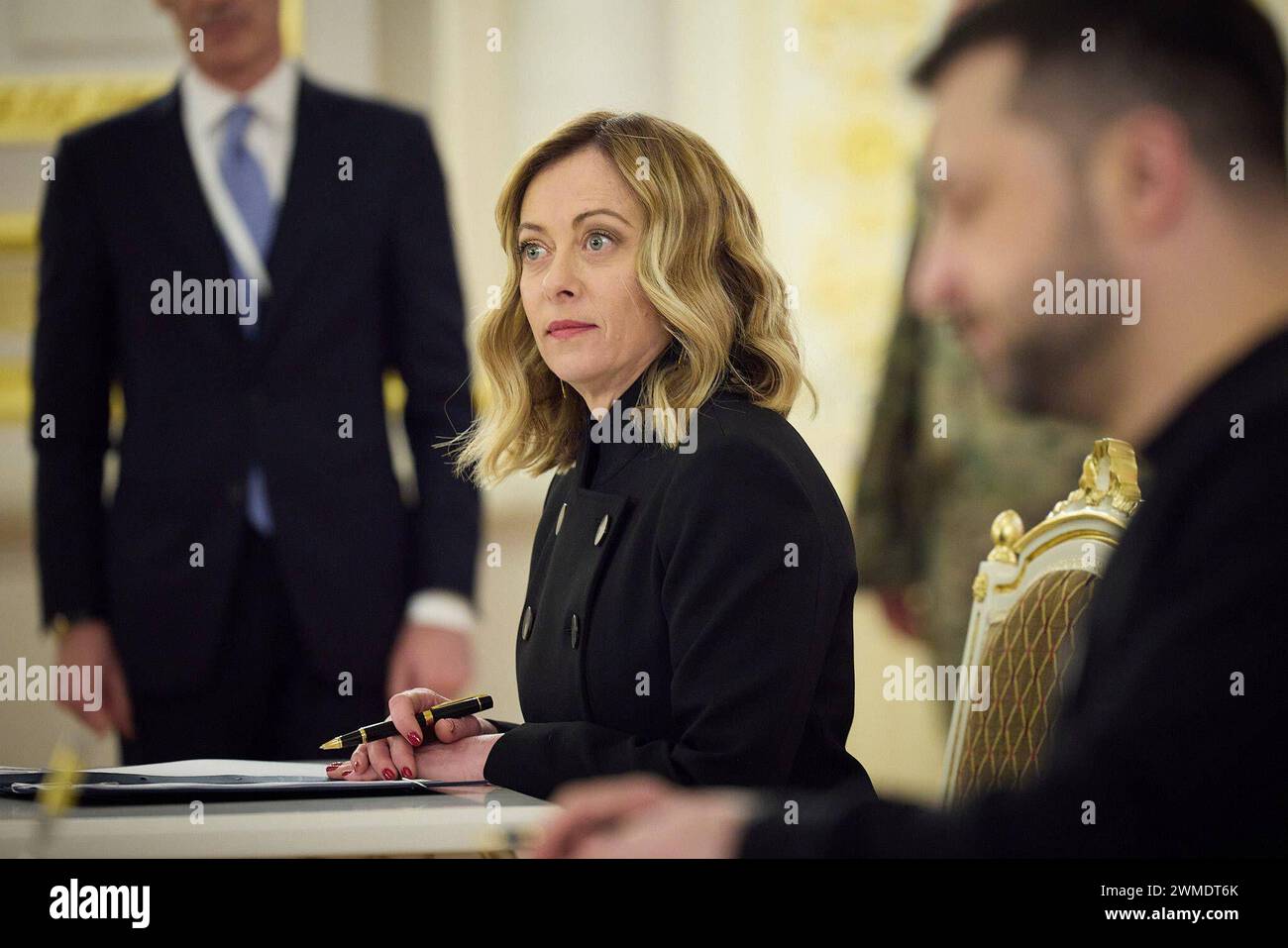 Italian Prime Minister Giorgia Meloni, Belgian Prime Minister Alexander ...