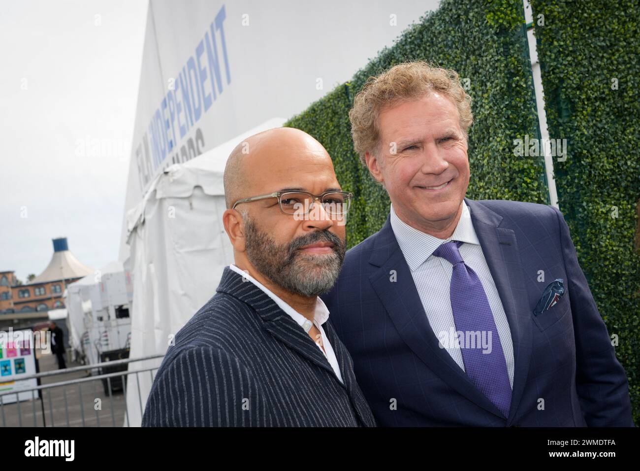 Jeffrey Wright, left, and Will Ferrell arrive at the Film Independent ...