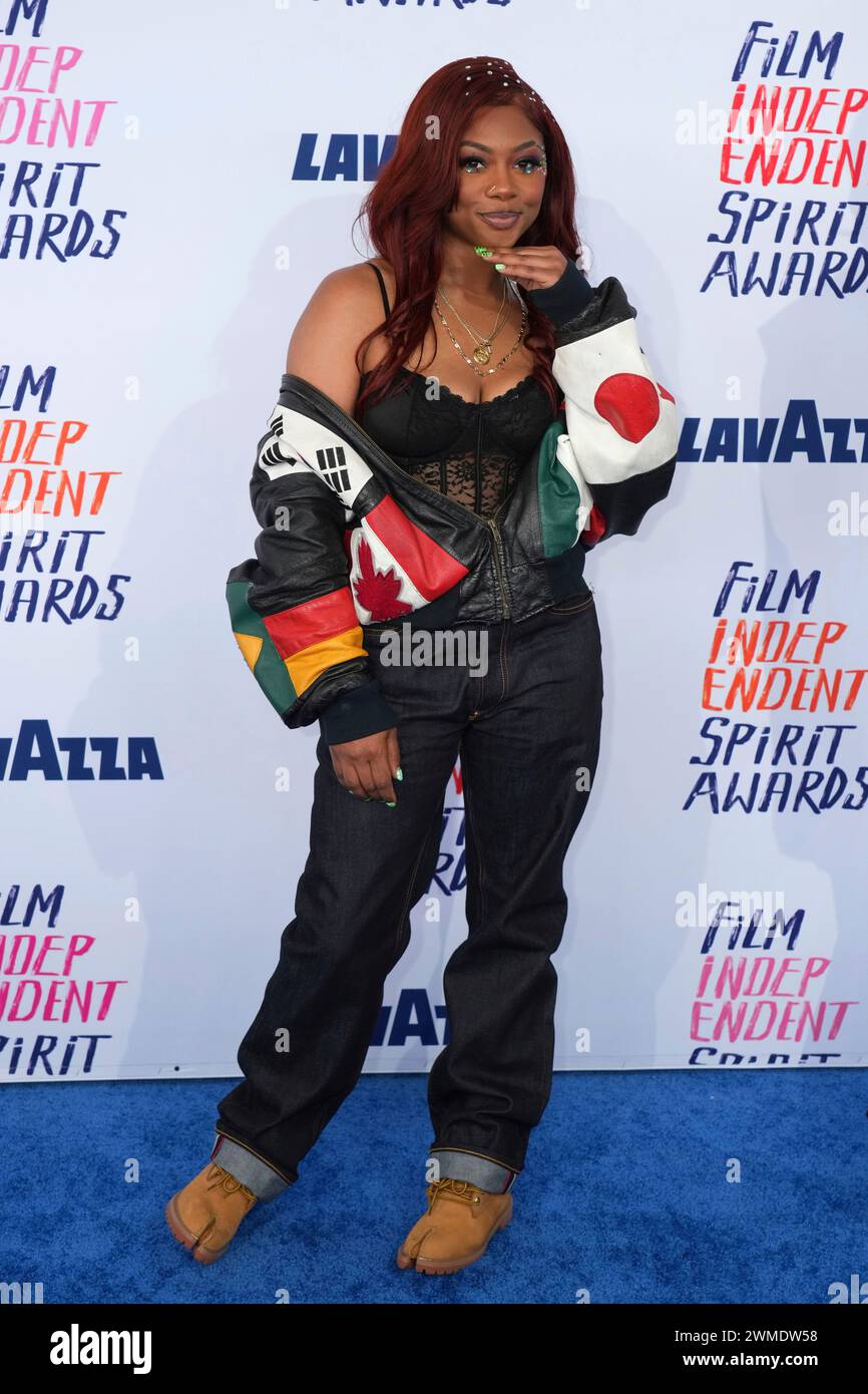 Tia Nomore arrives at the Film Independent Spirit Awards on Sunday, Feb ...
